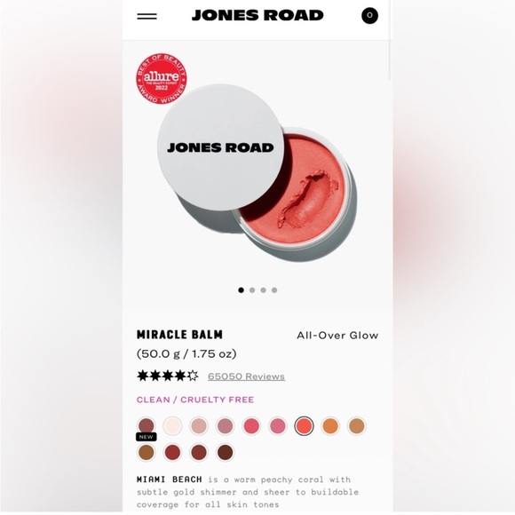 Jones Road | Makeup | Jones Road Miracle Balm Sample In Miami Beach ...